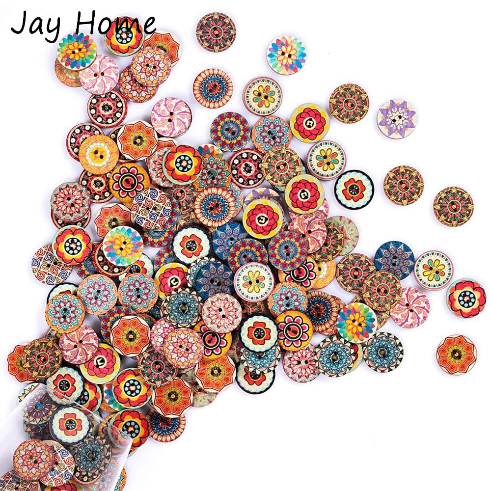 10/50 stk vintage træknapper 2 huller 15/20/25mm s... – Grandado