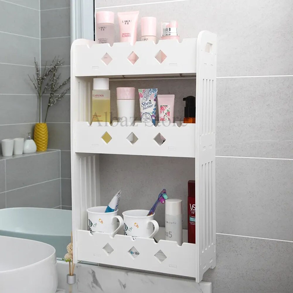 Punch-free Bathroom Toilet Wall Shelf Cosmetic Bed... – Grandado