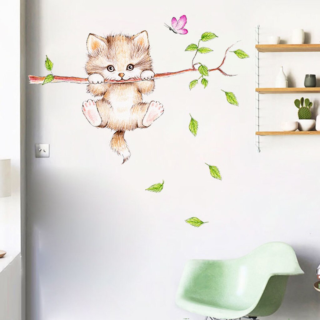 Cartoon Cat Wall Stickers Child Kids Room Home Dec... – Grandado