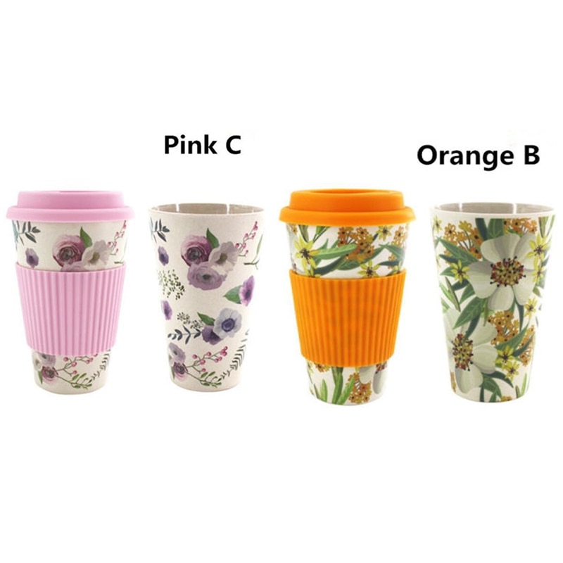 2x Mugs Reusable Bamboo Fiber Coffee Mugs Insulati... – Grandado