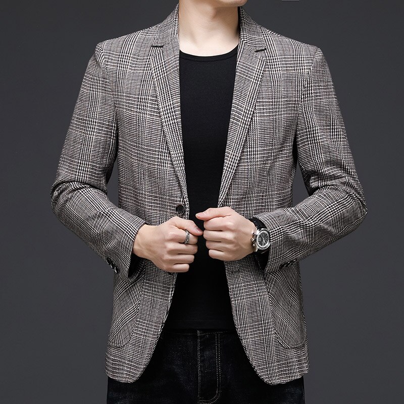 Heren Blazers Buit Herfst Retro Luxe Slanke Blazer... – Vicedeal