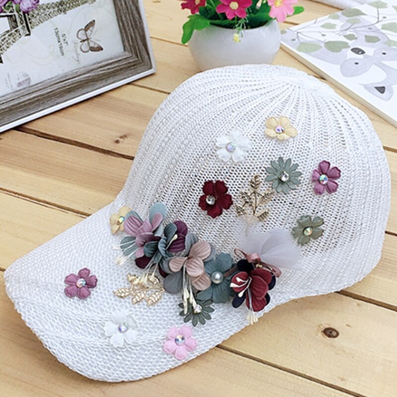 Women's Baseball Cap Diamond Flower Girls Snapback... – Grandado