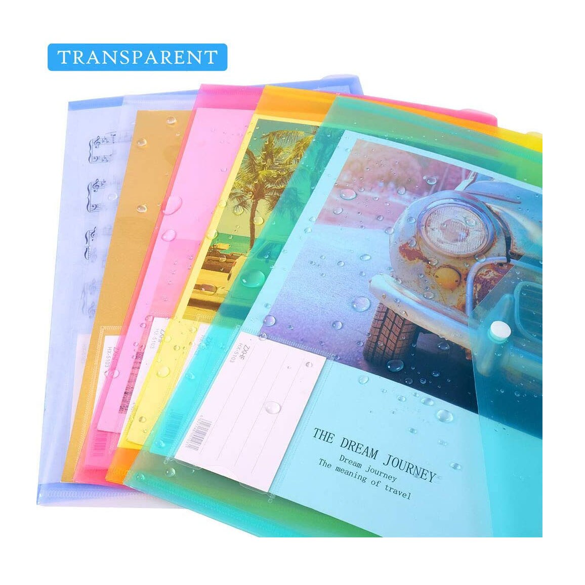 5 Pack A4 Size Assorted Colorful Envelope Folder w... – Vicedeal