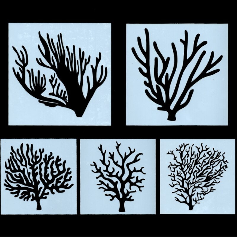 5pc Stencils Tree Trunk Branches Painting Template... – Vicedeal