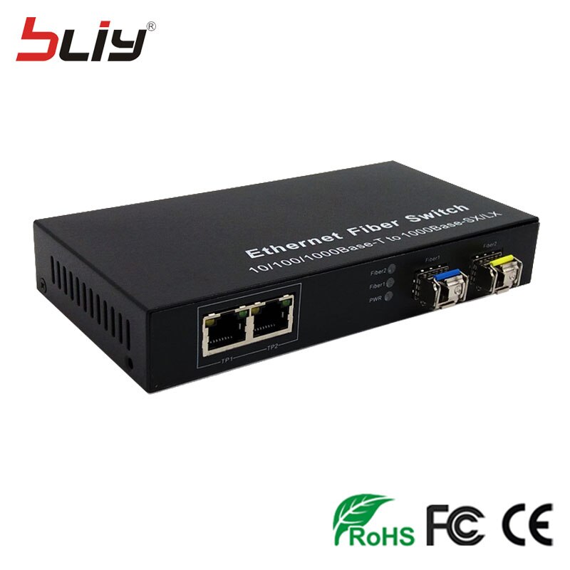 optical fiber 4 port SFP media converter 2G2E 20km... – Grandado