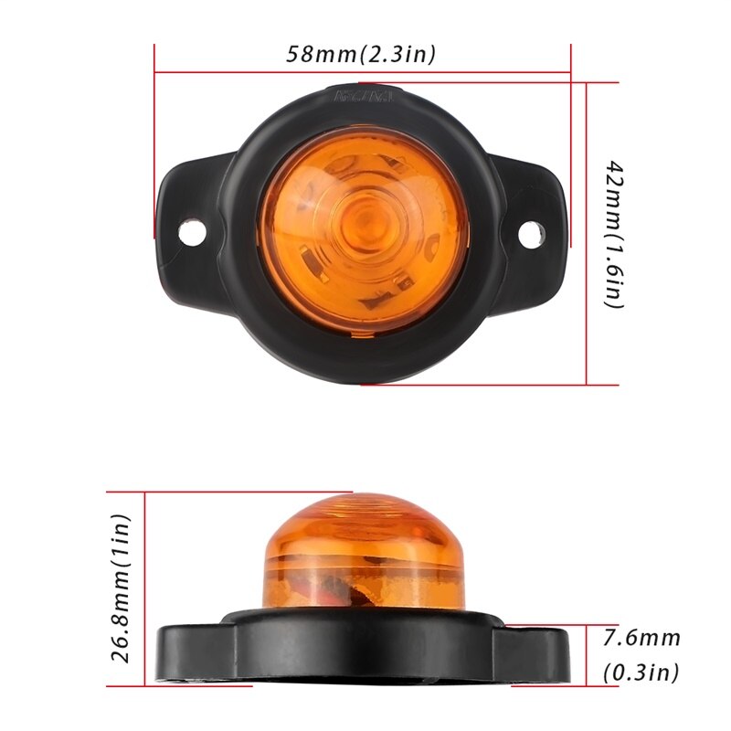 10x Car Truck LED Amber 12V 24V Side Marker Light ... – Grandado