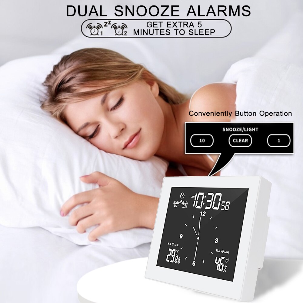 Smart Thermohygrometer Klok Digitale Wekker Indoor... – Grandado