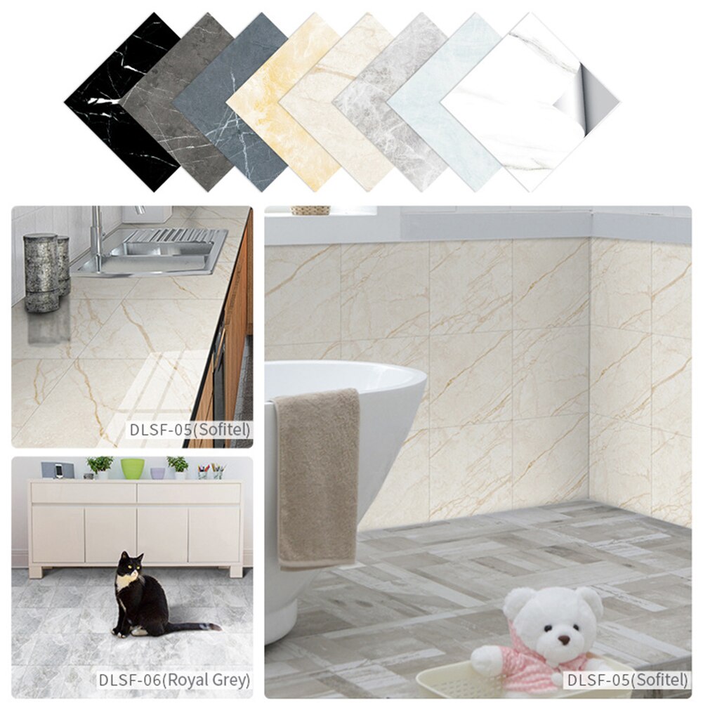 Nordic Marble Pattern Tile Sticker Waterproof PVC ... – Grandado