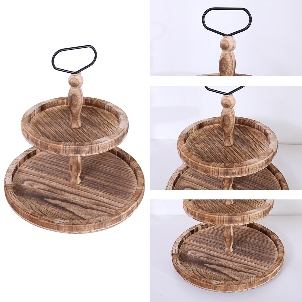 Coffee Wood Two Tier Tray Dining Room Home Party D... – Vicedeal