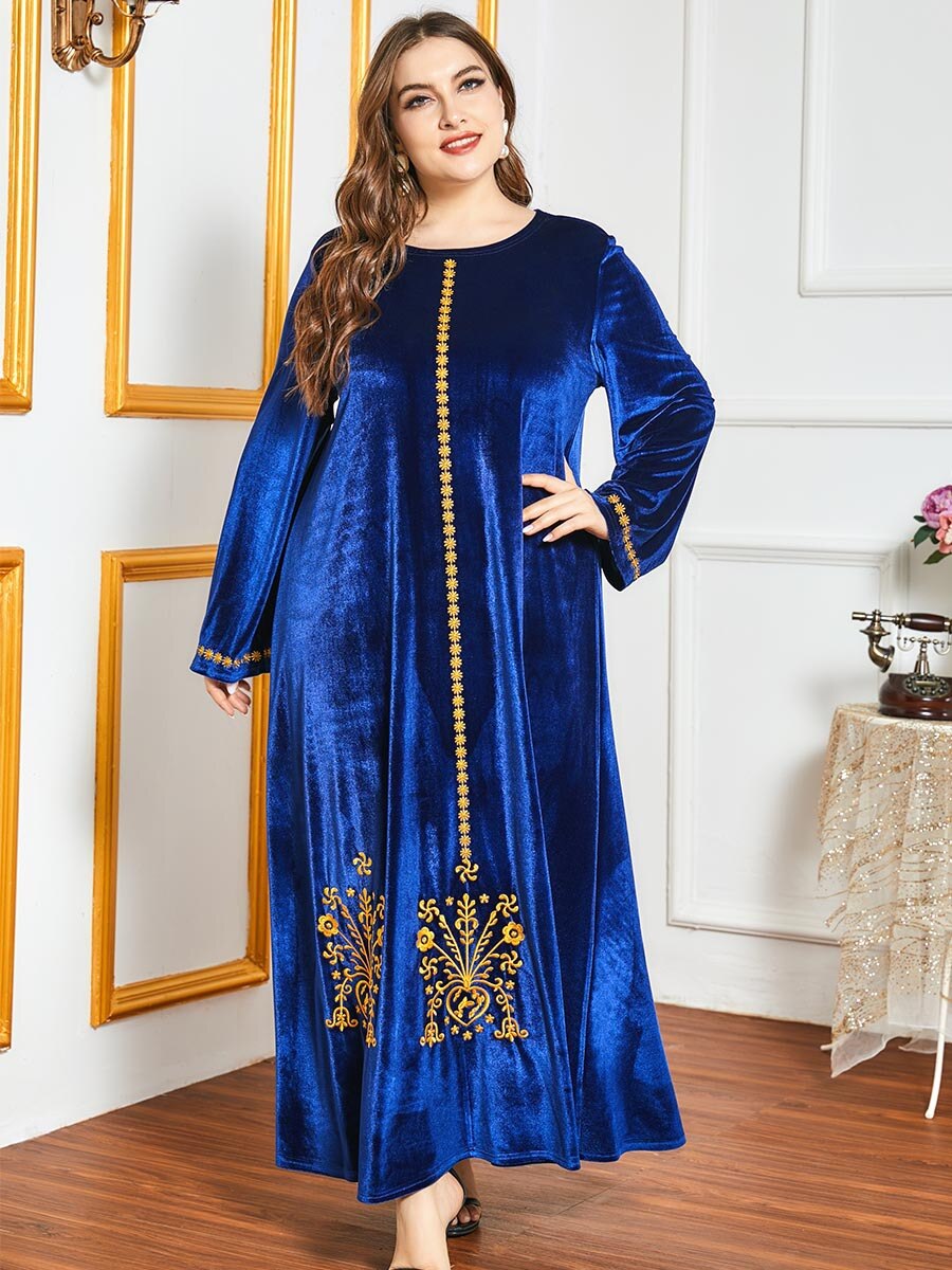 Vestidos Plus Size Velvet Dubai Abaya Turkey Hijab... – Grandado