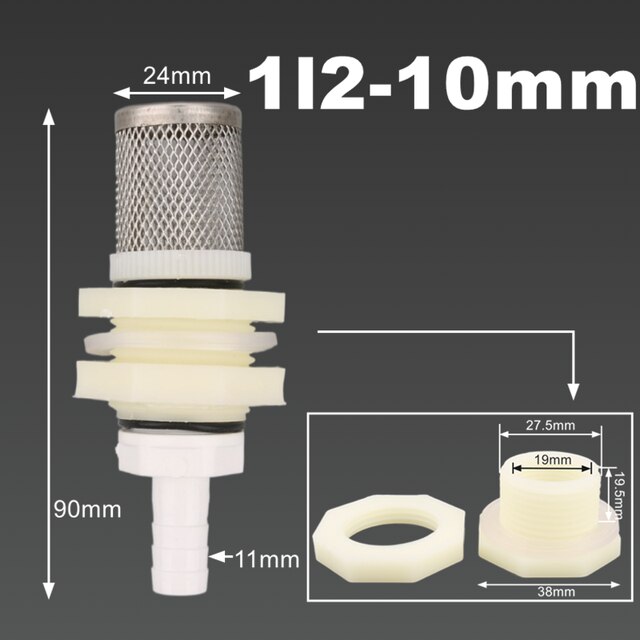 1Pc 8/10/12/16Mm Water Tank Connector Met Filter A... – Vicedeal
