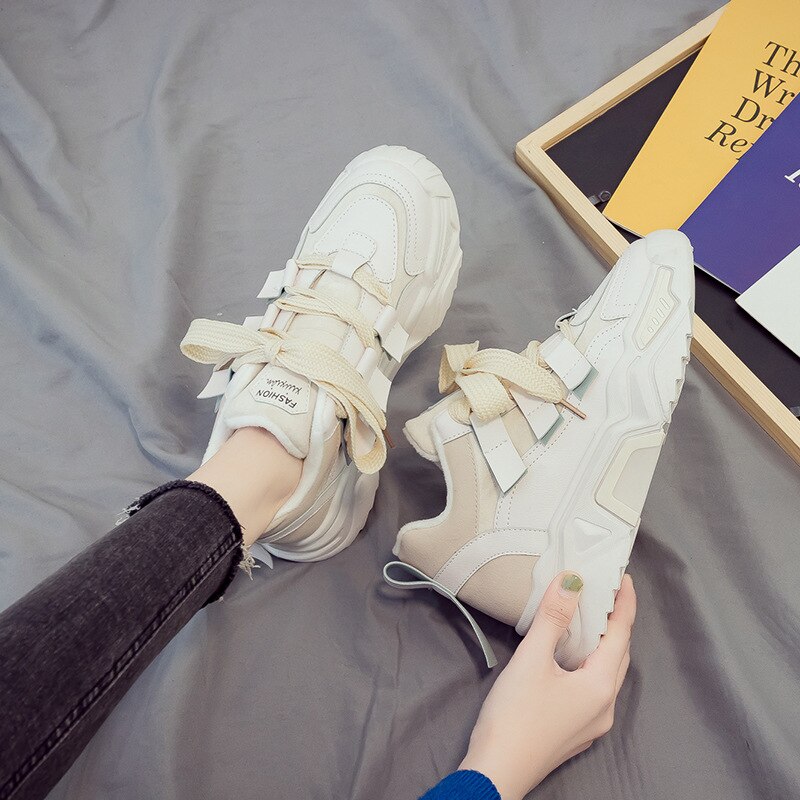 Kvinder sko pels sneakers kvinder chunky sko vinte... – Grandado