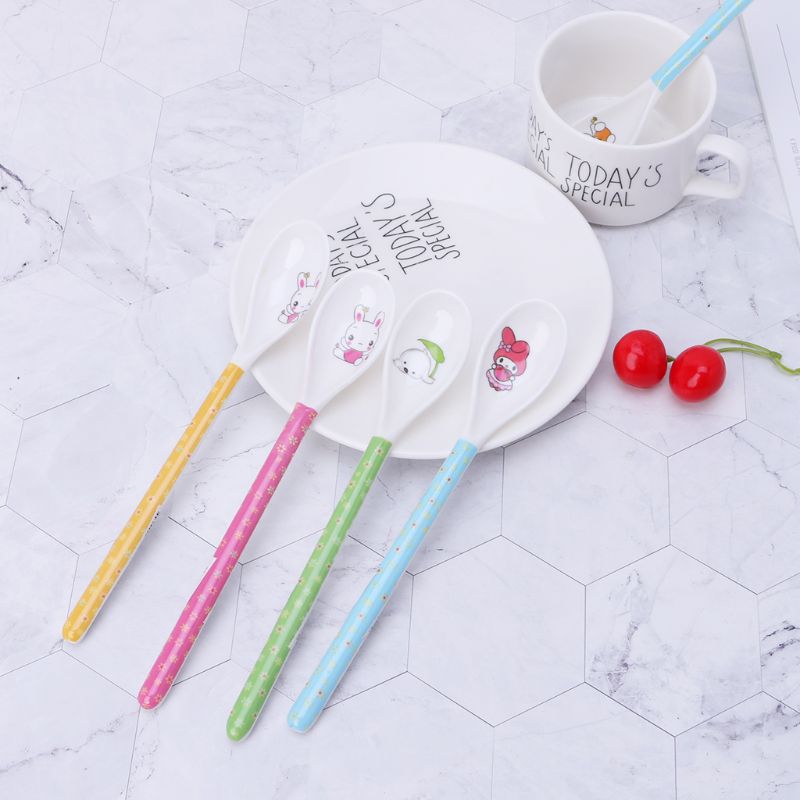Baby Spoon Long Handle Feeding Newborn Infant Cart... – Vicedeal