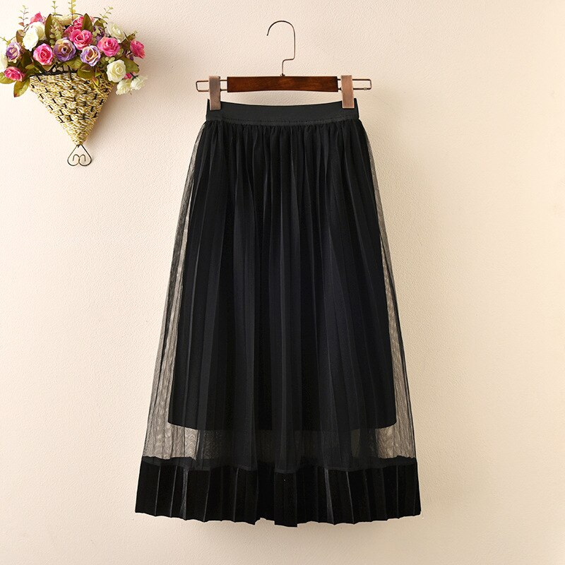 Girls Skirt Pleuche Mesh Pleated Skirt Spring Summ... – Grandado