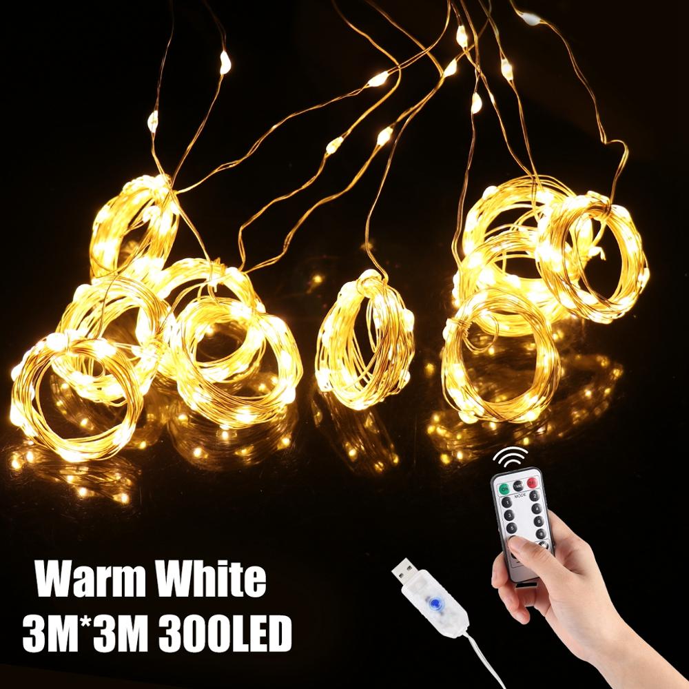3M Led Fairy Lights Garland Gordijn Lamp Afstandsb... – Grandado