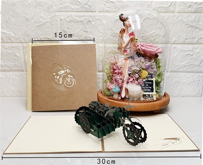 motorcycle Shape 3D Pop Up Greeting Cards Post Car... – Vicedeal