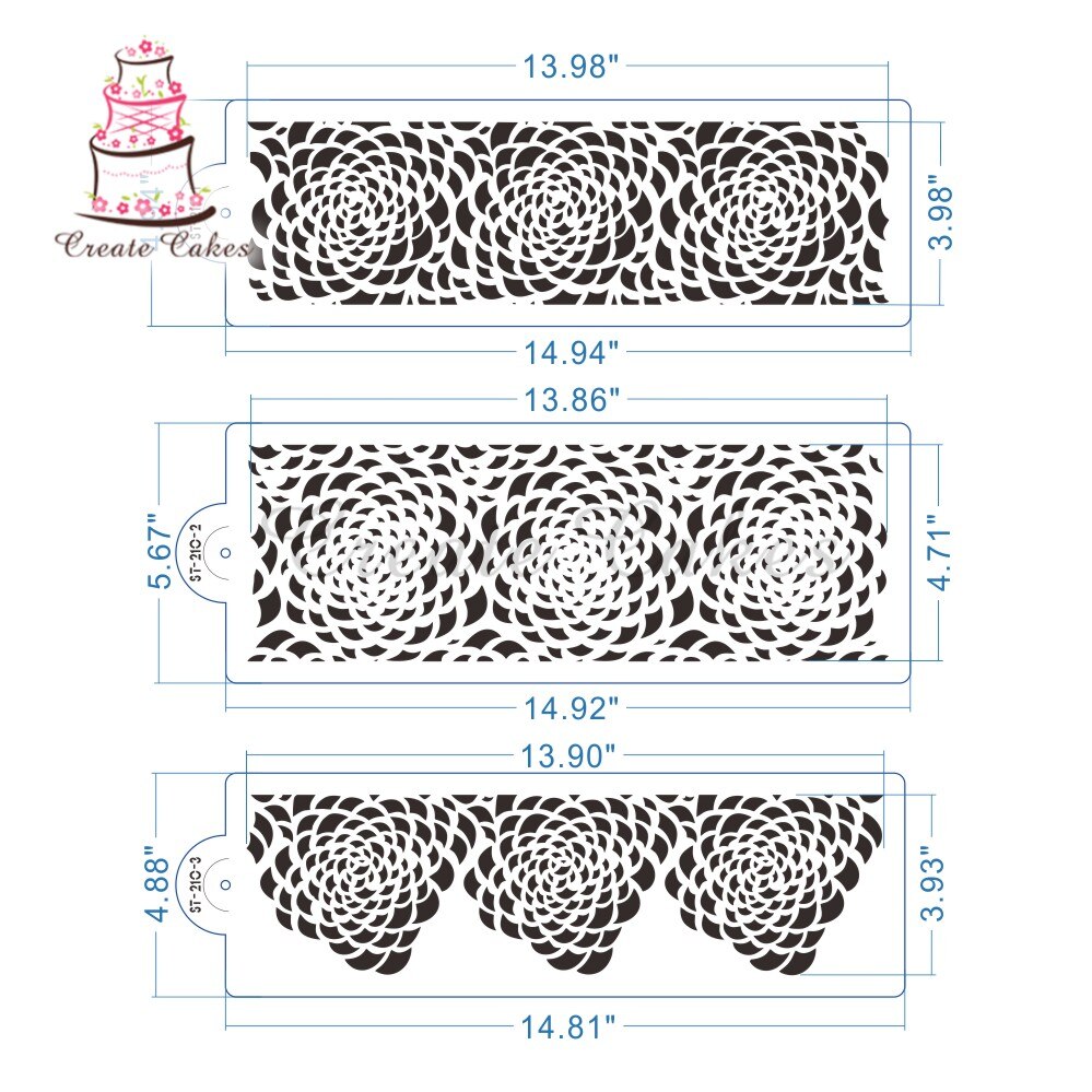 3 TEILE/SATZ Rose Dekoration Schablonen für Hochze... – Vicedeal