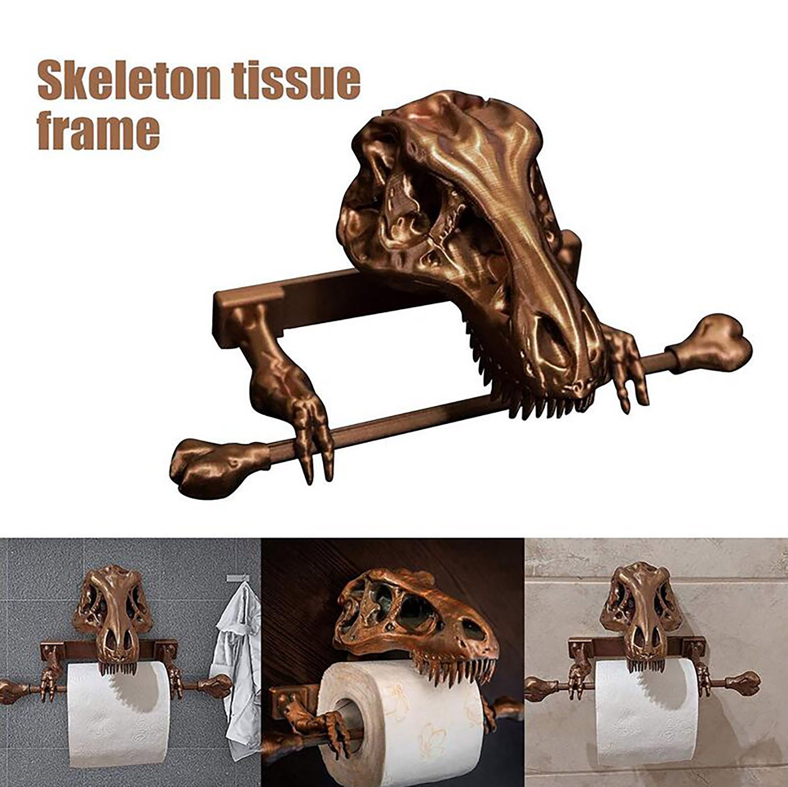 Skelet Toiletrolhouder Dinosaurus Schedel Tissue O... – Vicedeal