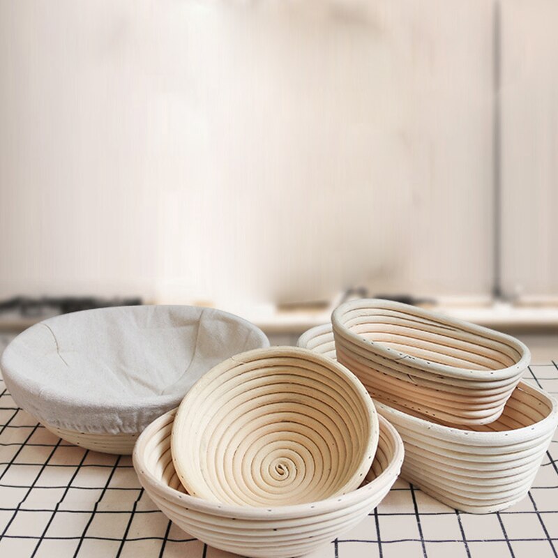 Natural Rattan Bread Basket Round Oval Baguette Fr... – Vicedeal