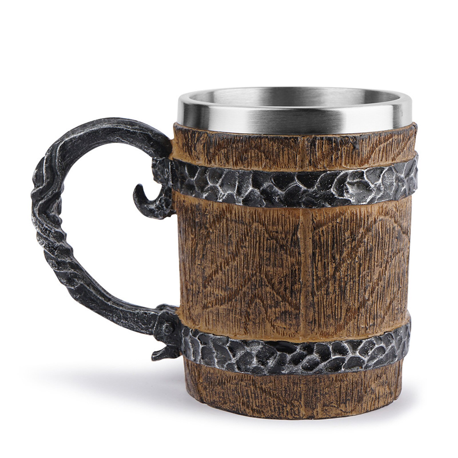 Wasser Tasse Eiche Barrel Bier Becher Edelstahl Na... – Vicedeal