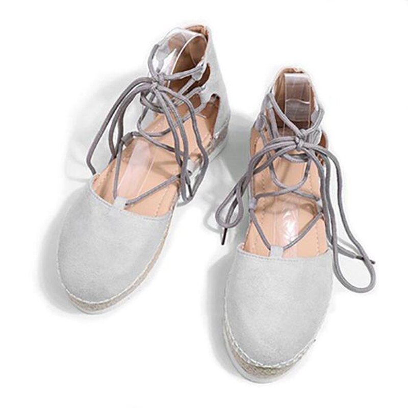 Women Ballet Flats Retro Hemp Sole Cross Tied Patf... – Vicedeal
