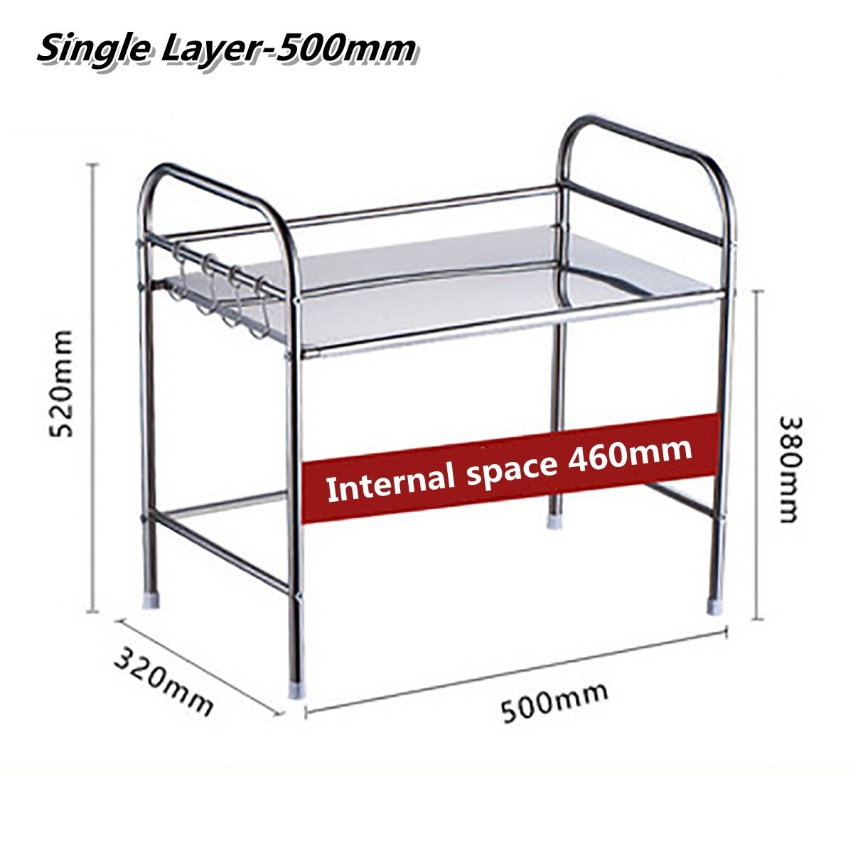 60cm Stainless Steel Storage Rack Bath Shelf Kitch... – Vicedeal
