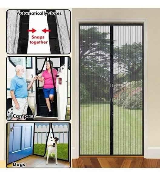Black Magnet Door Fly Screen 205x105 Unitarily Eli... – Vicedeal