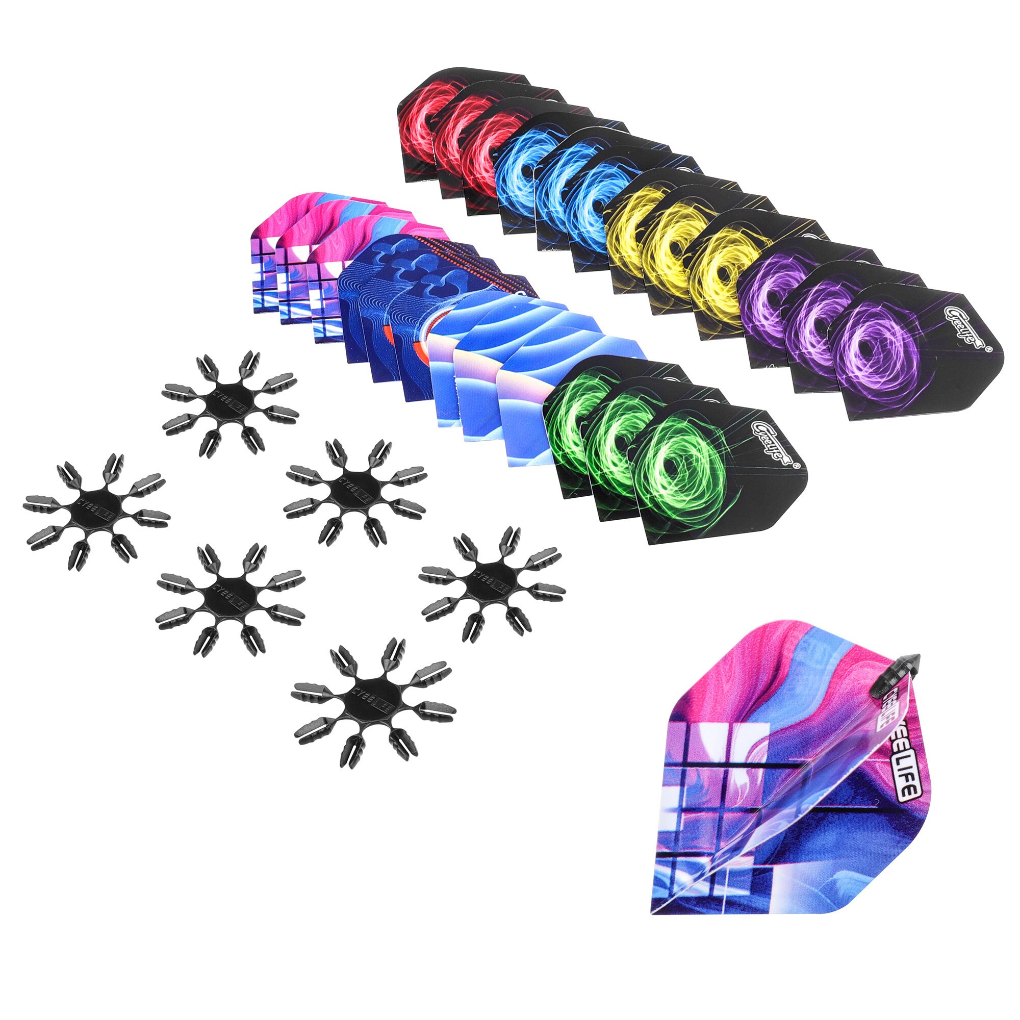 CyeeLife 48 Plastic Dart Protectors + 48 Flights(8... – Vicedeal