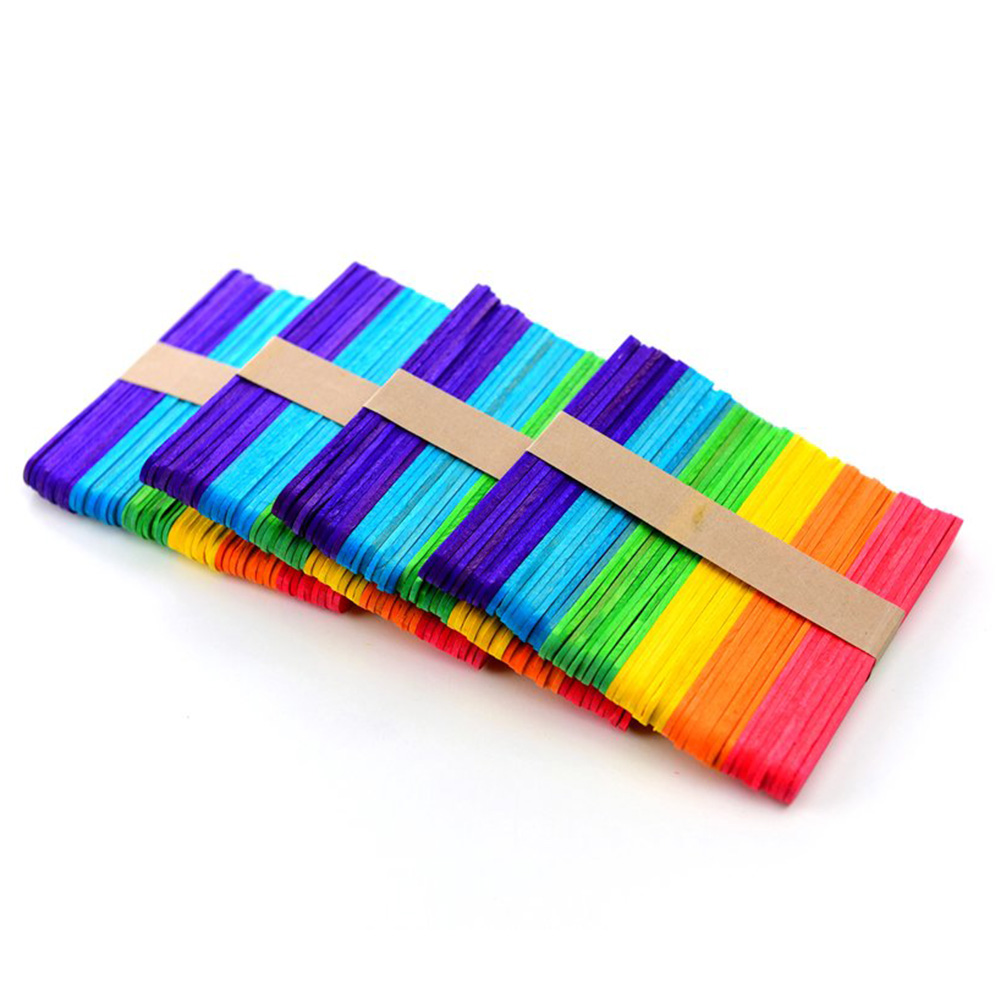 200pcs Colored Wood Craft Popsicle Sticks for DIY ... – Vicedeal