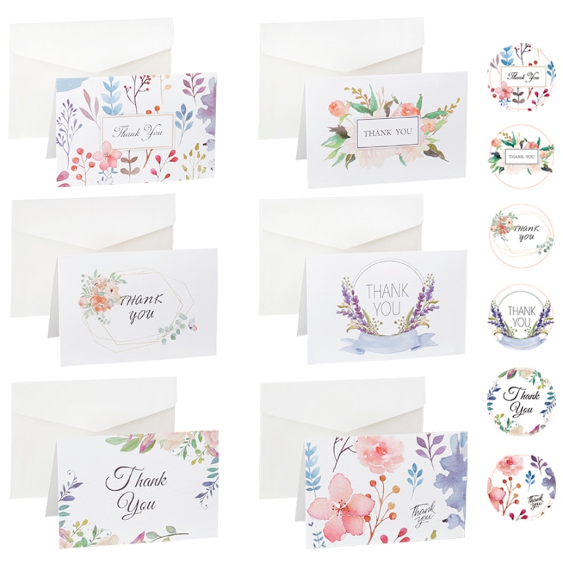 6 Juegos De Tarjetas De Agradecimiento Florales En Grandado