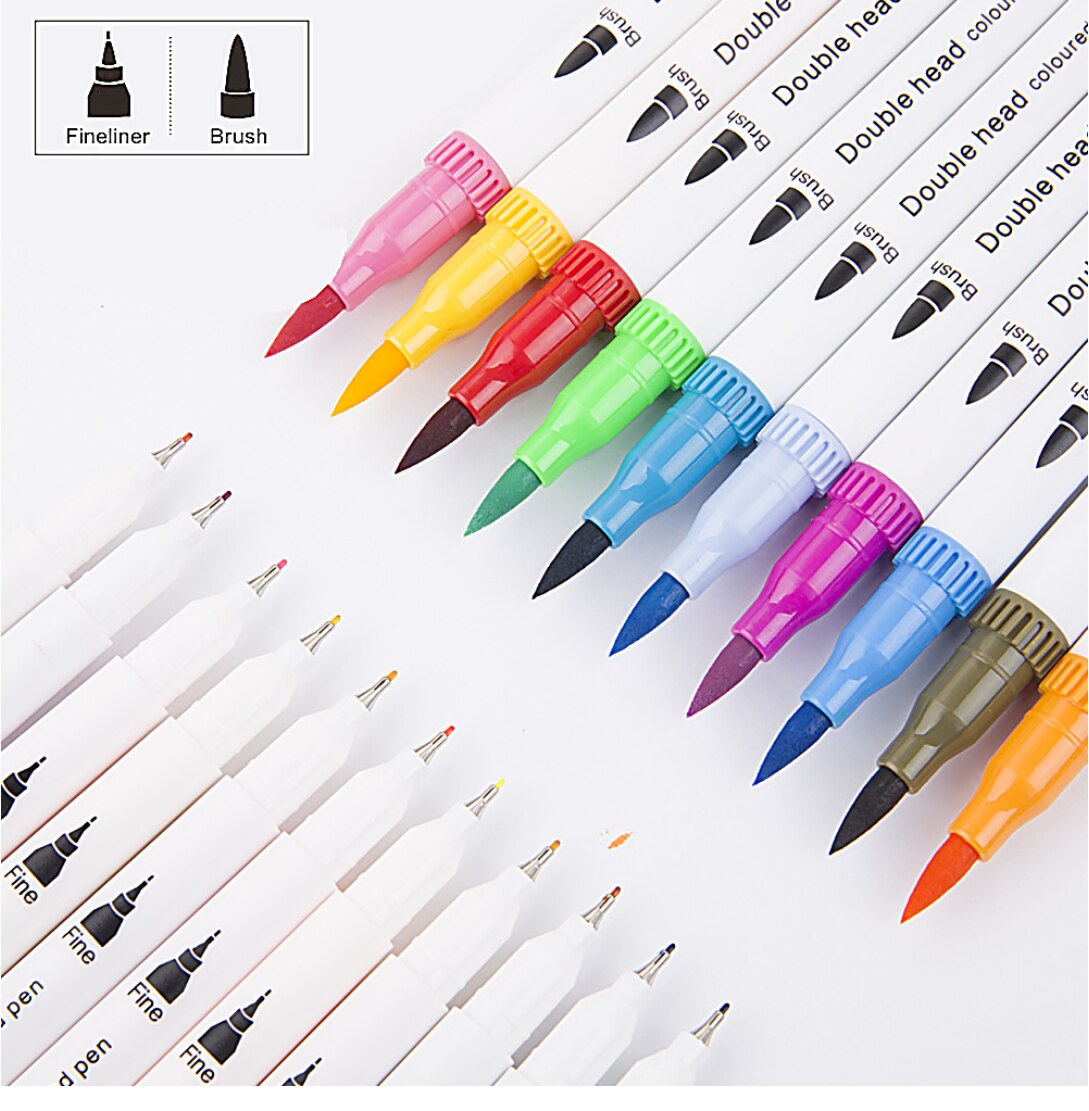 24/36/48/60/80/100 color double headed marker set ... – Grandado