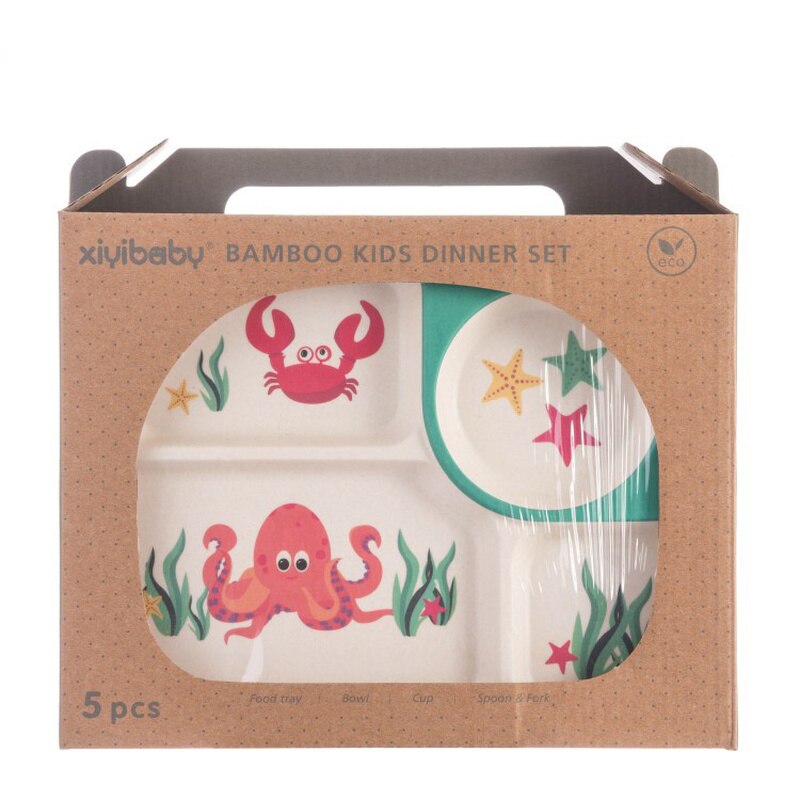 Baby Dishes Set Eco-friendly Bamboo Fiber Dinnerwa... – Grandado