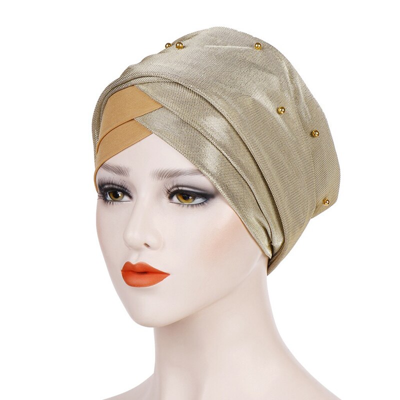 Shiny Pearl Head Scarf for muslim women turban bon... – Grandado