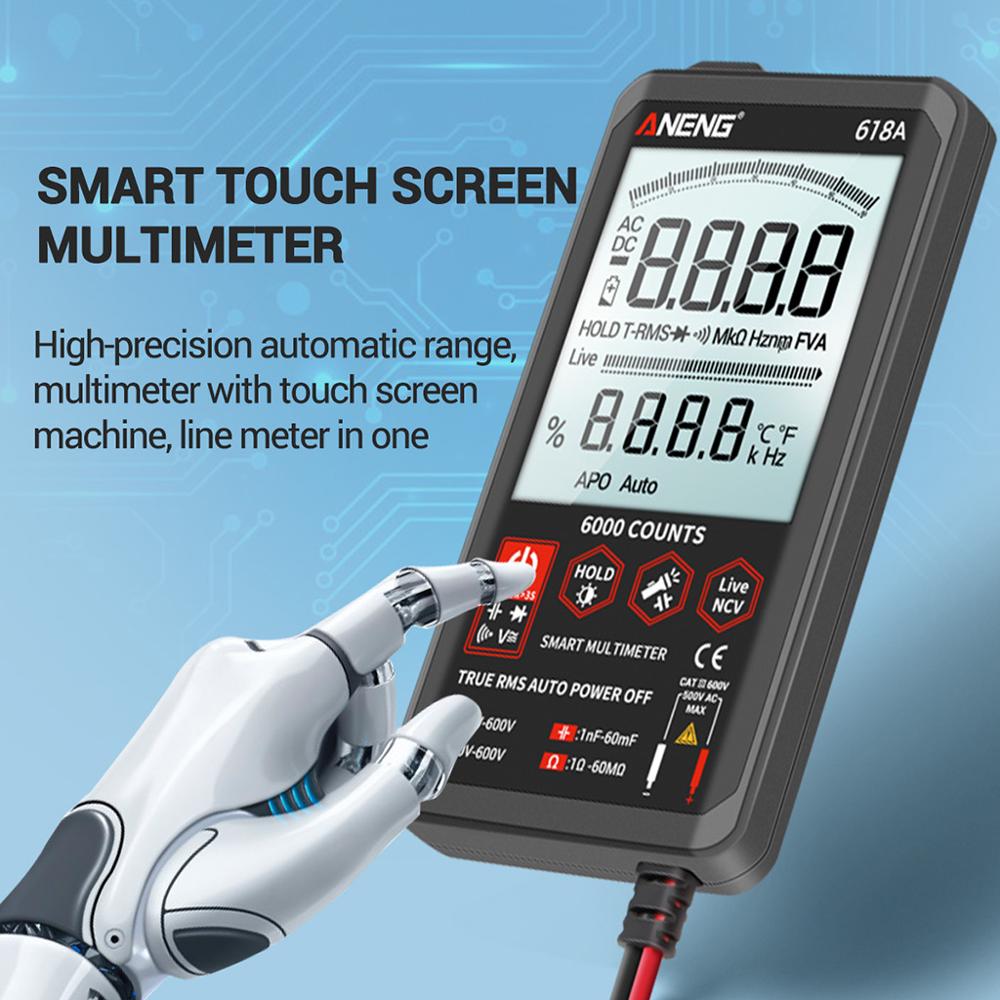 618A Smart Touch Digital Multimeter DC/AC Analog T... – Grandado