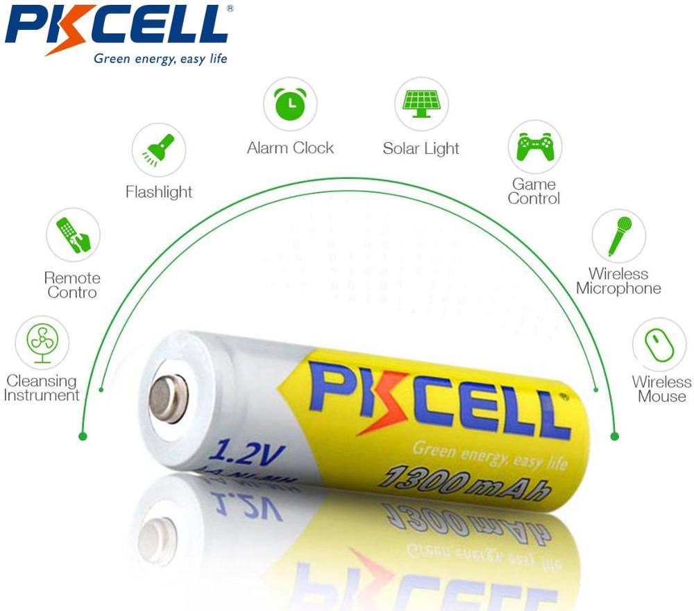 20Pcs PKCELL 1.2V AA NIMH Rechargeable Battery 130... – Grandado