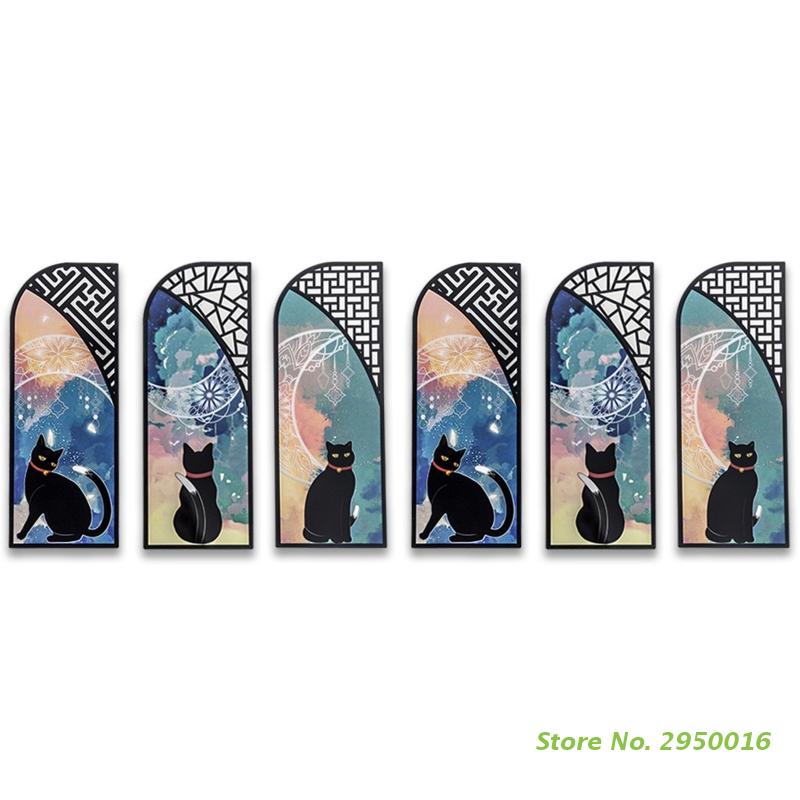 6 pcs/set Cute Black Daily Series Bookmark PVC Mat... – Vicedeal