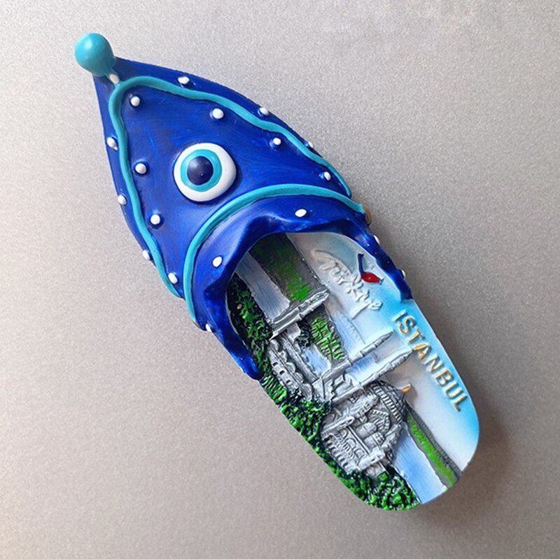 Hand-painted Istanbul Blue Shoes 3D Fridge Magnets... – Grandado