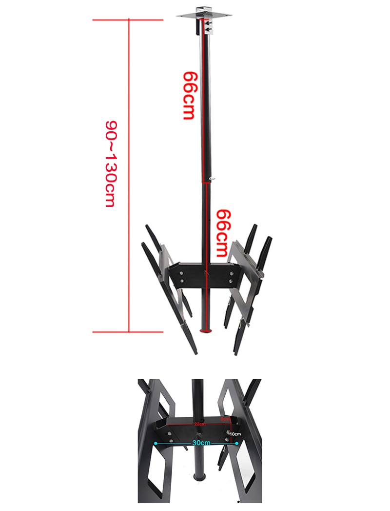 30-65 inch Dual Screen LED LCD TV Ceiling Mount Fr... – Grandado