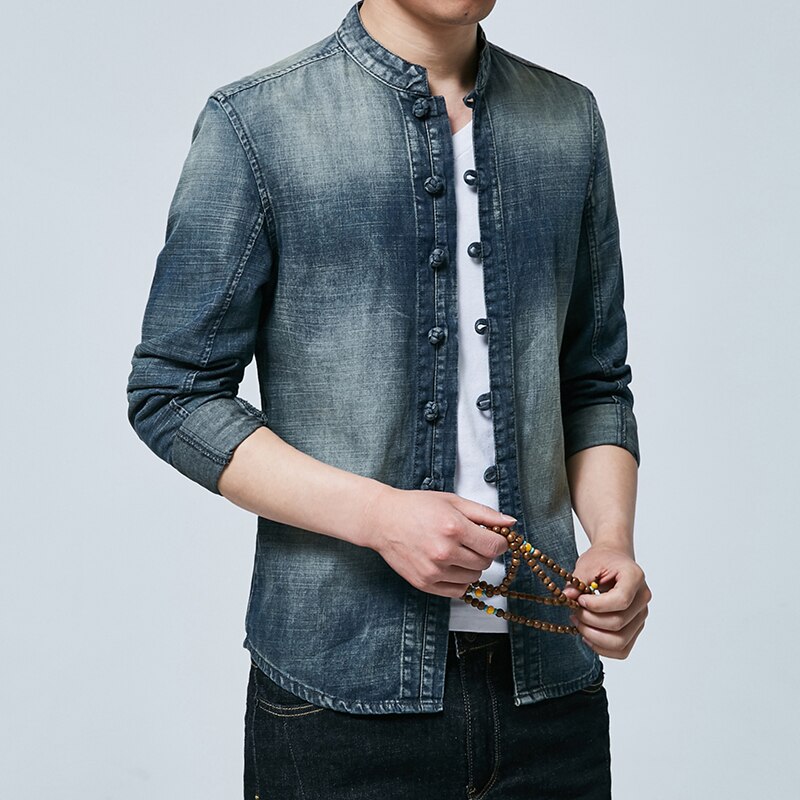 Lente Mannen Tang Pak Kraag Kraag Tuniek Chinese W... – Vicedeal