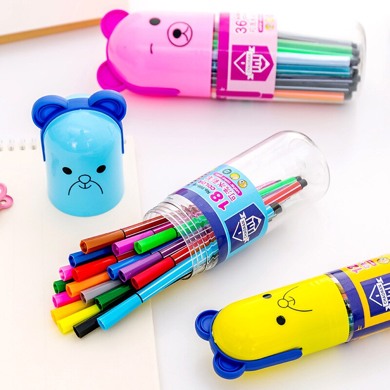 Mvacup cartoon bear eraser washable 12/18/24/36 co... – Grandado