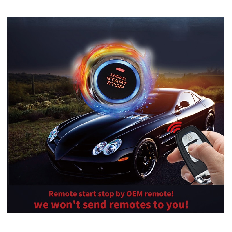 Auto billarm motor starline tryckknapp start stopp... – Vicedeal
