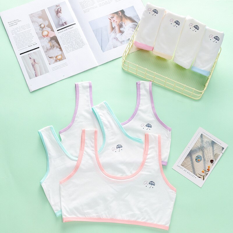 3Pcs Tops for Teens Girl Bra Cotton Sport Training... – Grandado