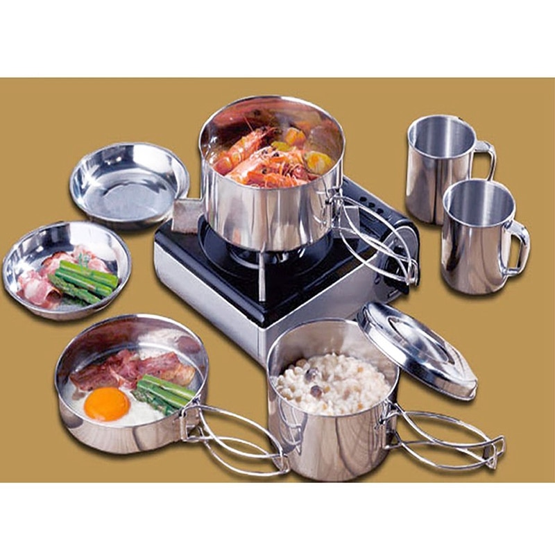 8Pcs/Set Backpacking Camping Cookware Hiking Cookw... – Grandado