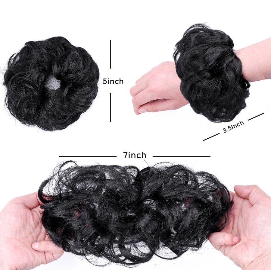 Synthetic Hair Bun Scrunchie Chignon With Rubber B... – Grandado