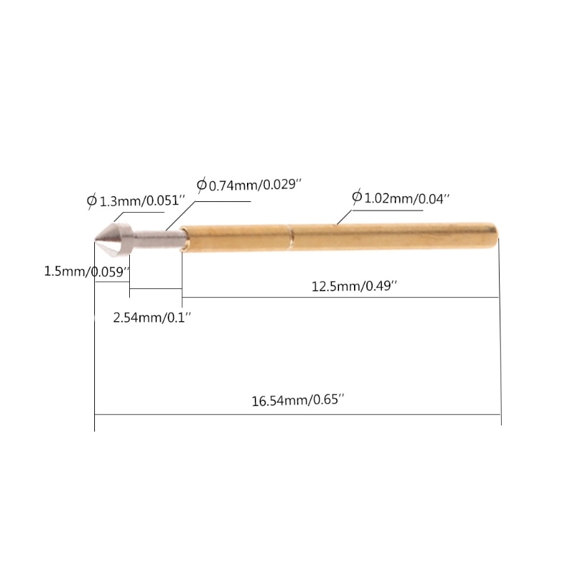 100 stk/posere fjærtestprobe pogo pin p75-e2 dia ... – Grandado