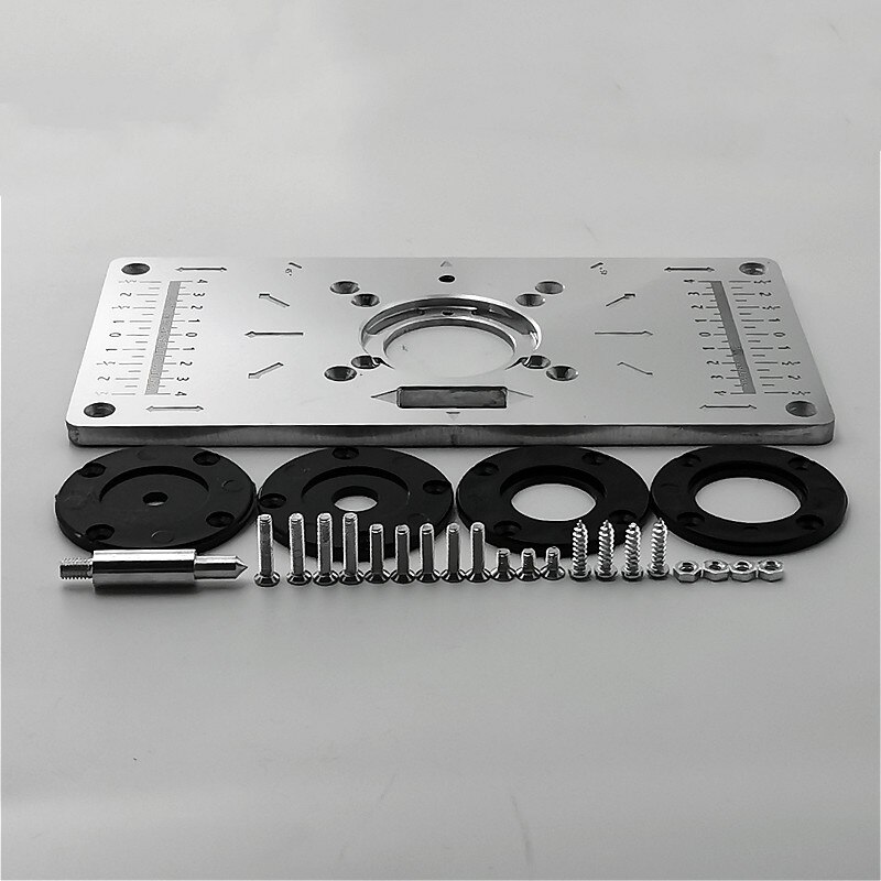 Router Table Plate 700C Aluminum Router Table Insert Plate W/ 4 Rings ...