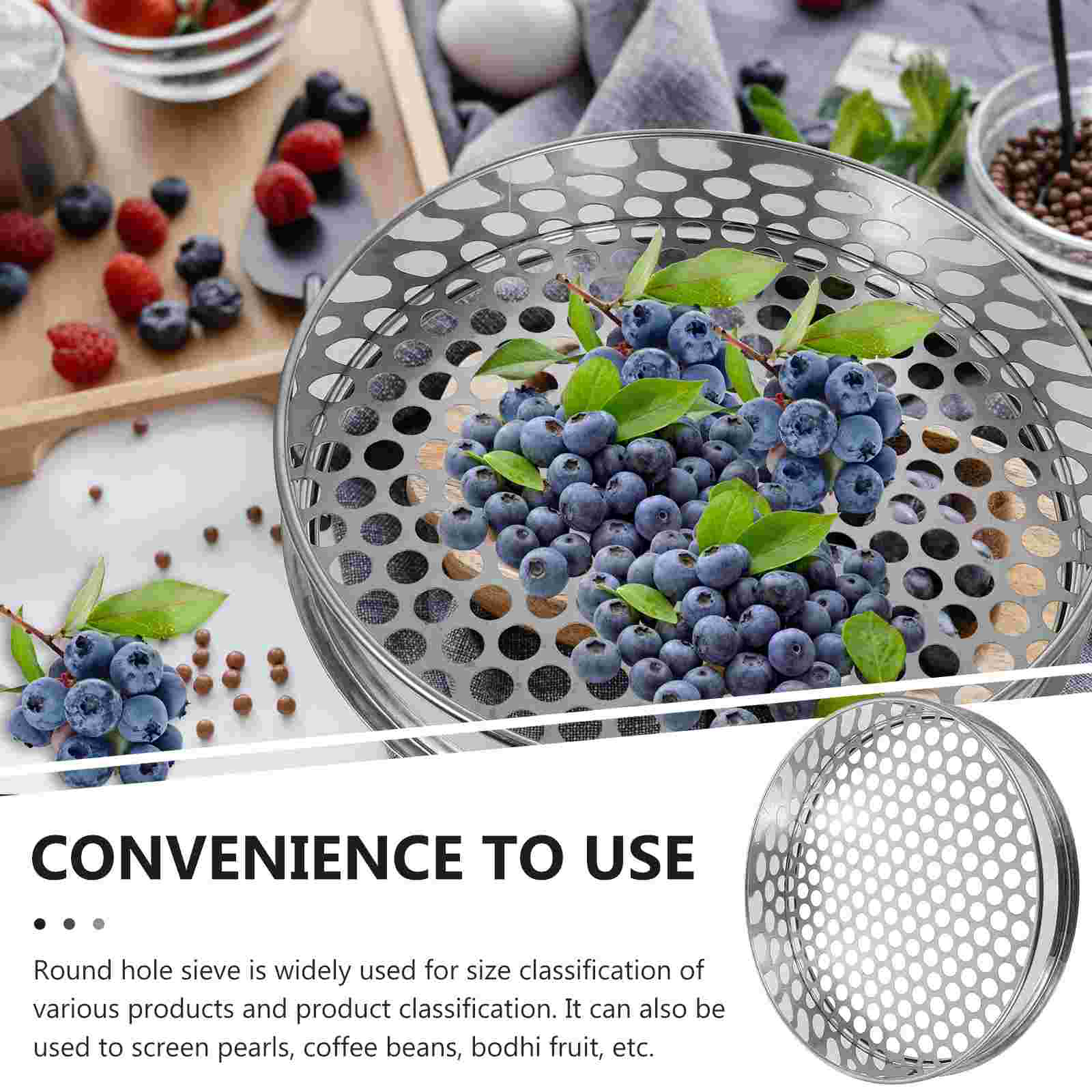 1pc Blueberry Grading Sieve Round Mesh Sieve Stain... – Vicedeal