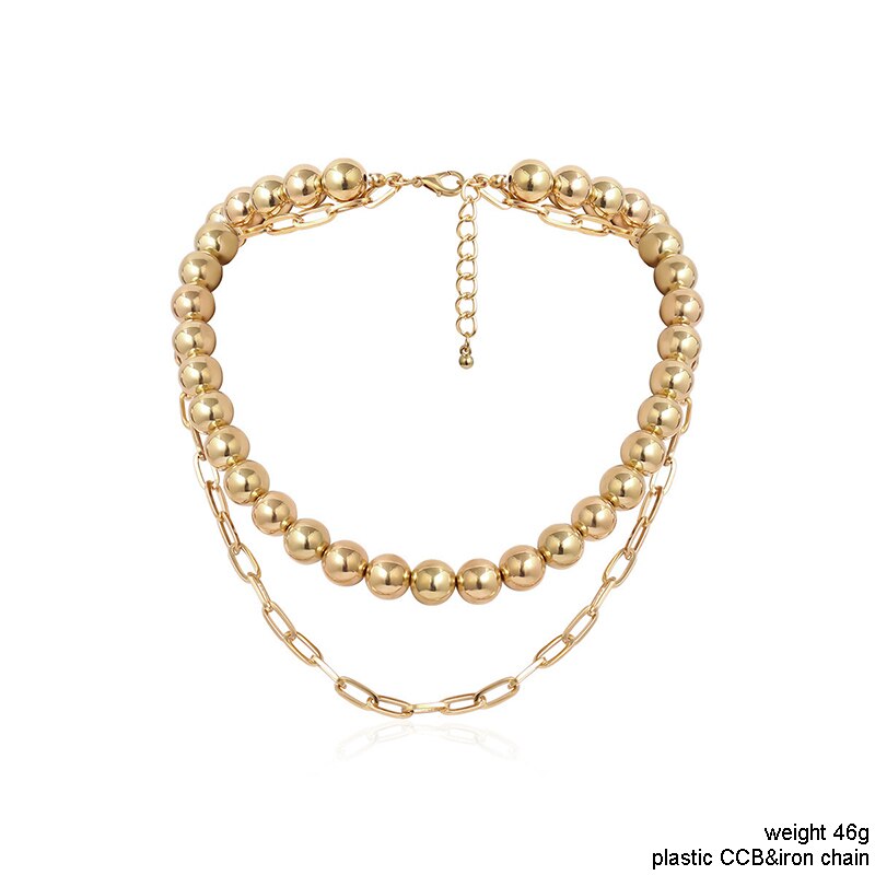 Youvanic Personality CCB Gold Ball Beads Choker Ne... – Grandado