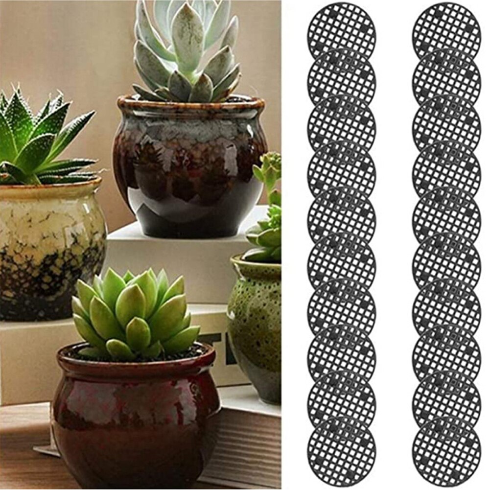 50 PCS Garden Flower Pot Drainage Screens Round Me... – Vicedeal