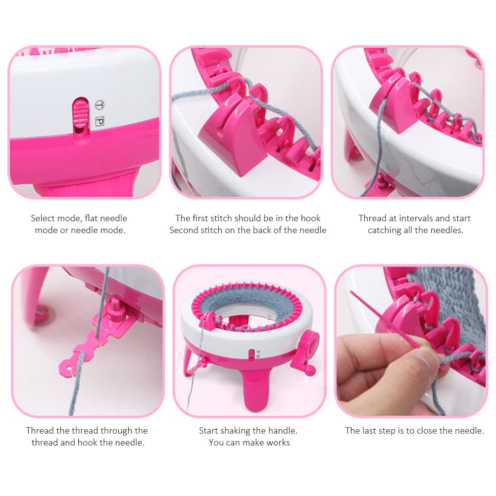 40 Needles Round Hand Knitting Machine Rotating We... – Grandado